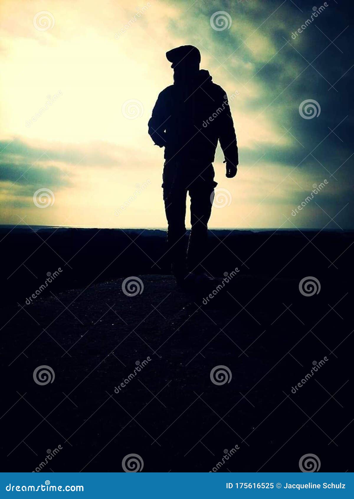 Shadow men in the sunset stock image. Image of sunset - 175616525