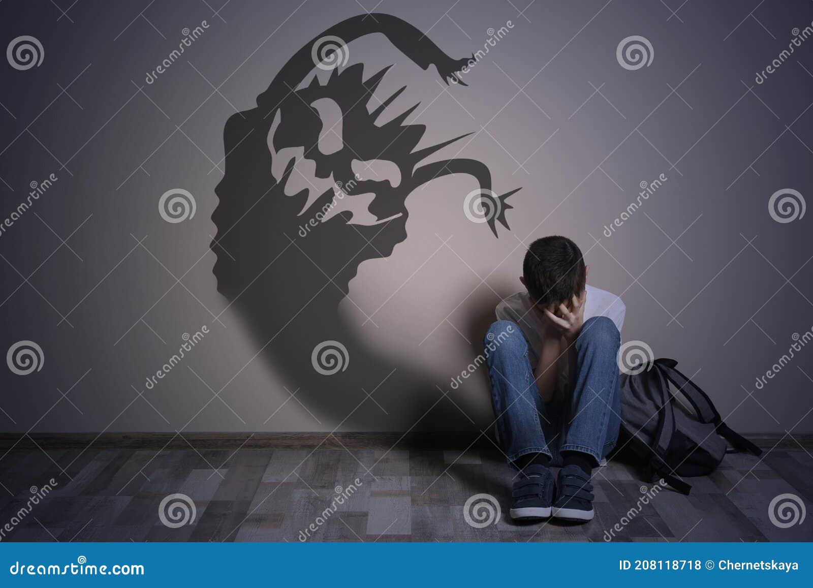 Shadow Of A Scared Child Looking For Help Stock Image | CartoonDealer ...