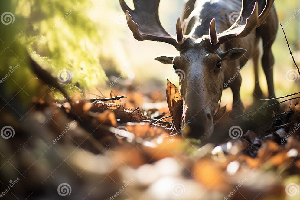Shadow of a Moose Cast on a Forest Floor Stock Illustration ...
