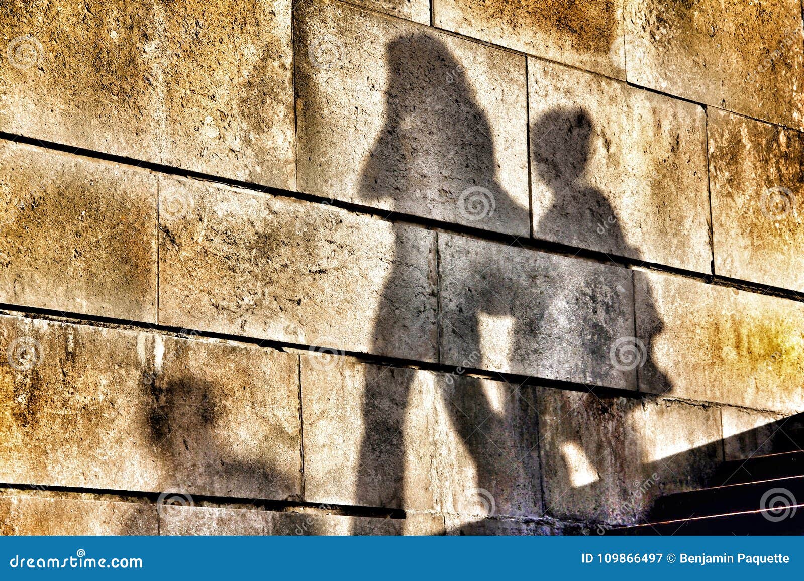 Shadow of a Mother and Son on a Wall Stock Image - Image of parent ...