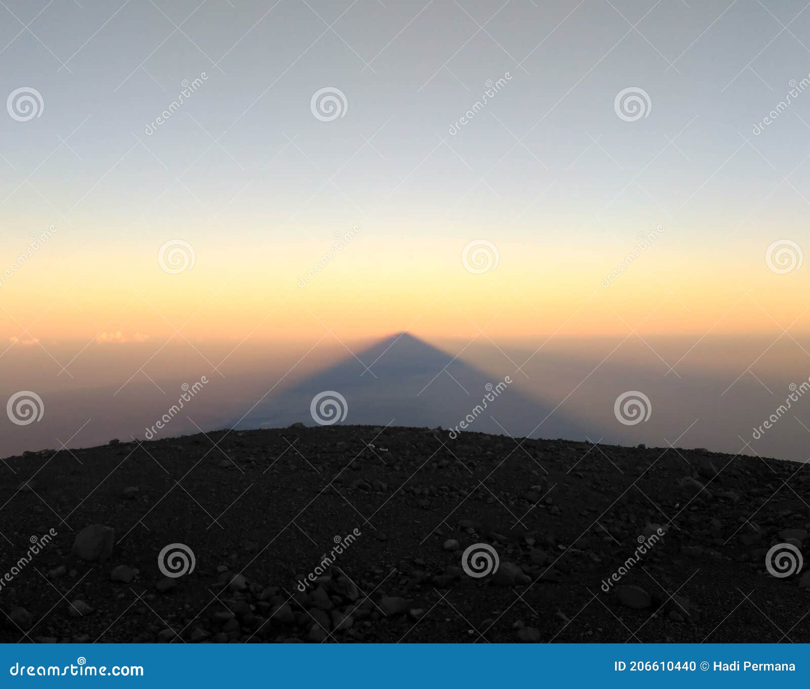 The Shadow of Mount Semeru Peak, Mahameru, Which is Appear because of ...