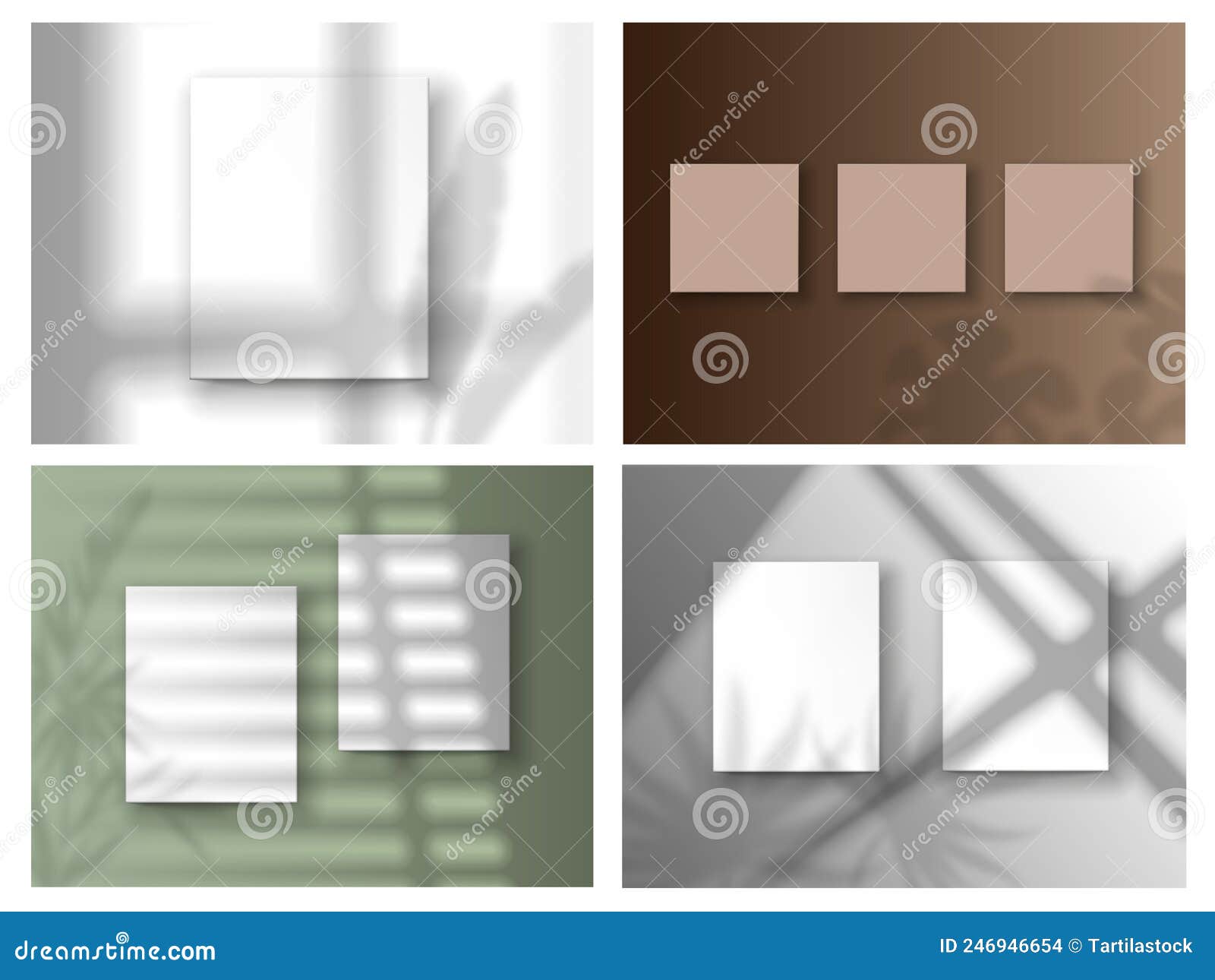 Shadow Overlay Paper. Posters With Blurred Tropical Plants Window ...