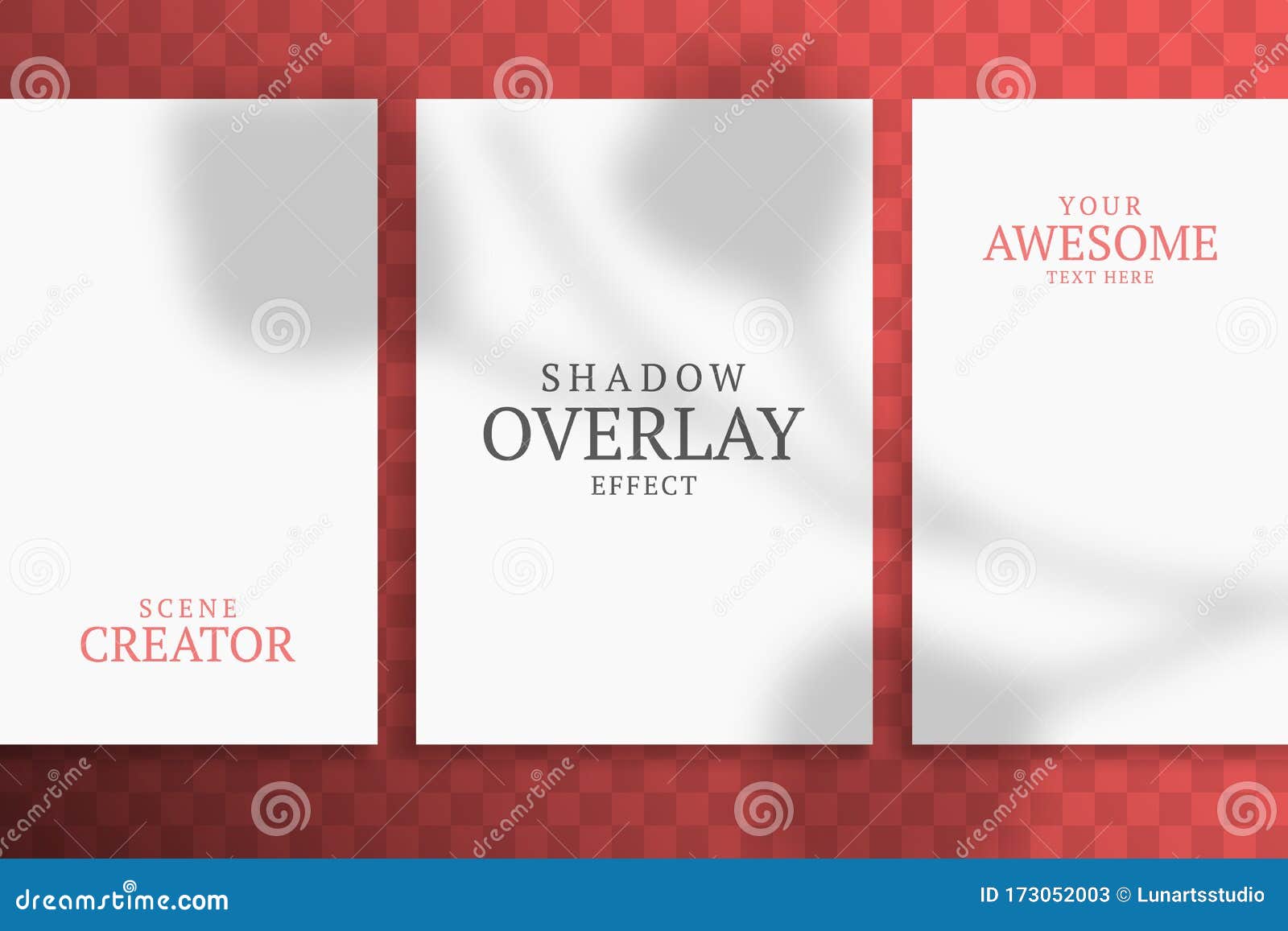 Shadow Overlay Plant Vector Mockup A4 Paper Sheets. Shadows Overlay ...