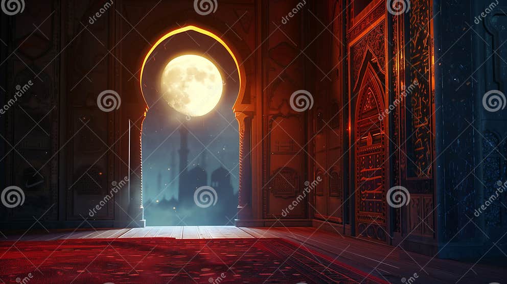 Shadow Patterns through a Window Inside Islam Architecture Stock ...