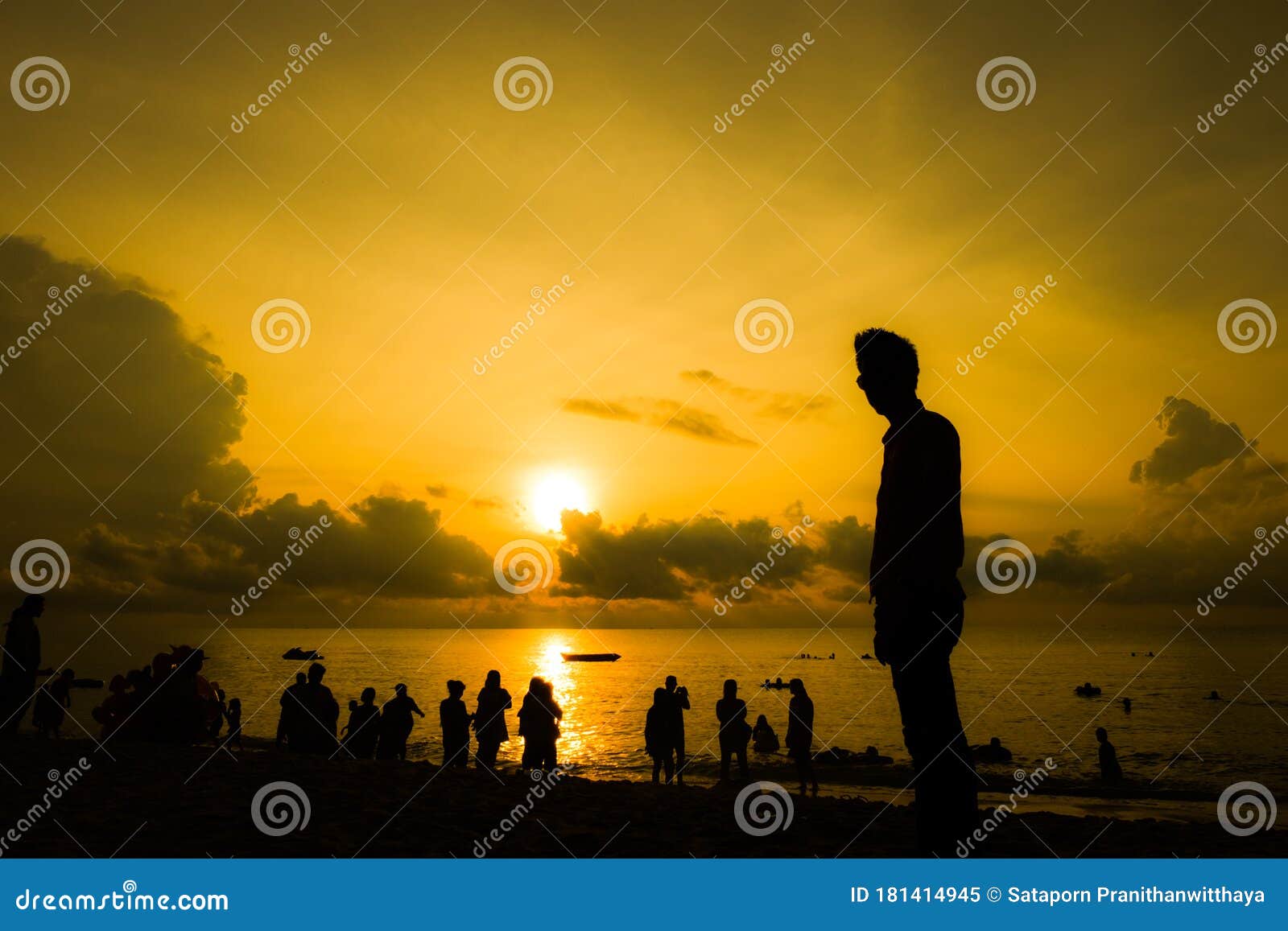 The Shadow of the People on the Beach Stock Image - Image of holiday ...