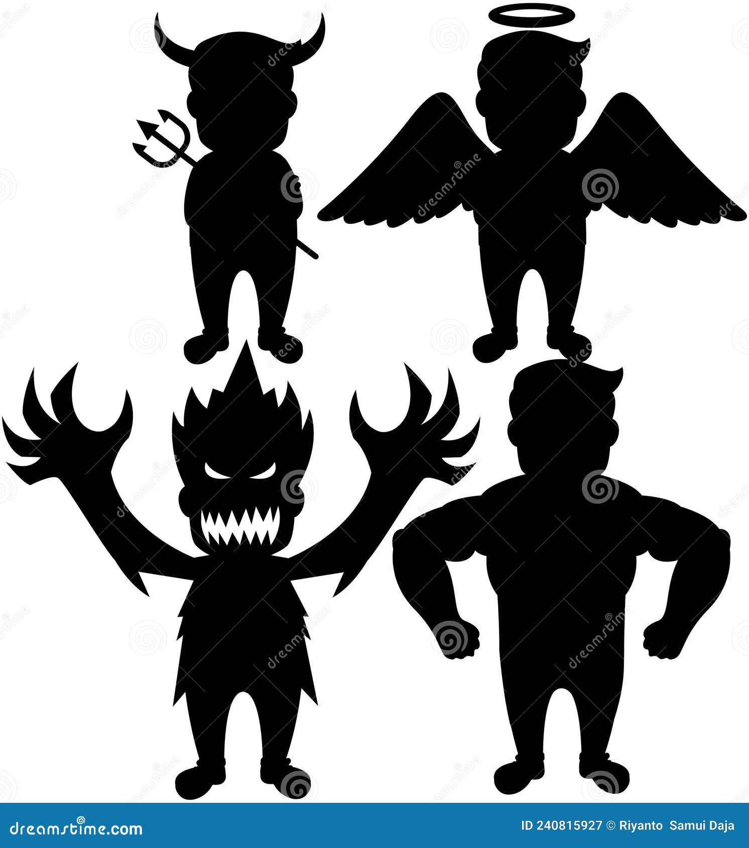 Shadow People Character Color Illustration Stock Vector - Illustration ...