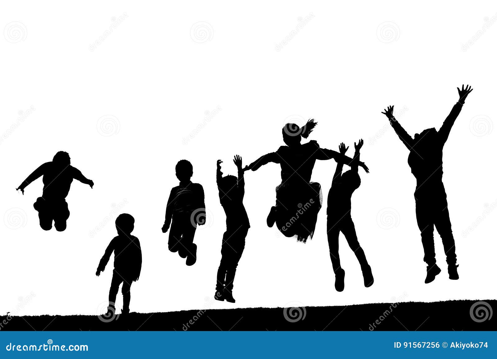 Shadow People Playing and Jumping Stock Photo - Image of performance ...