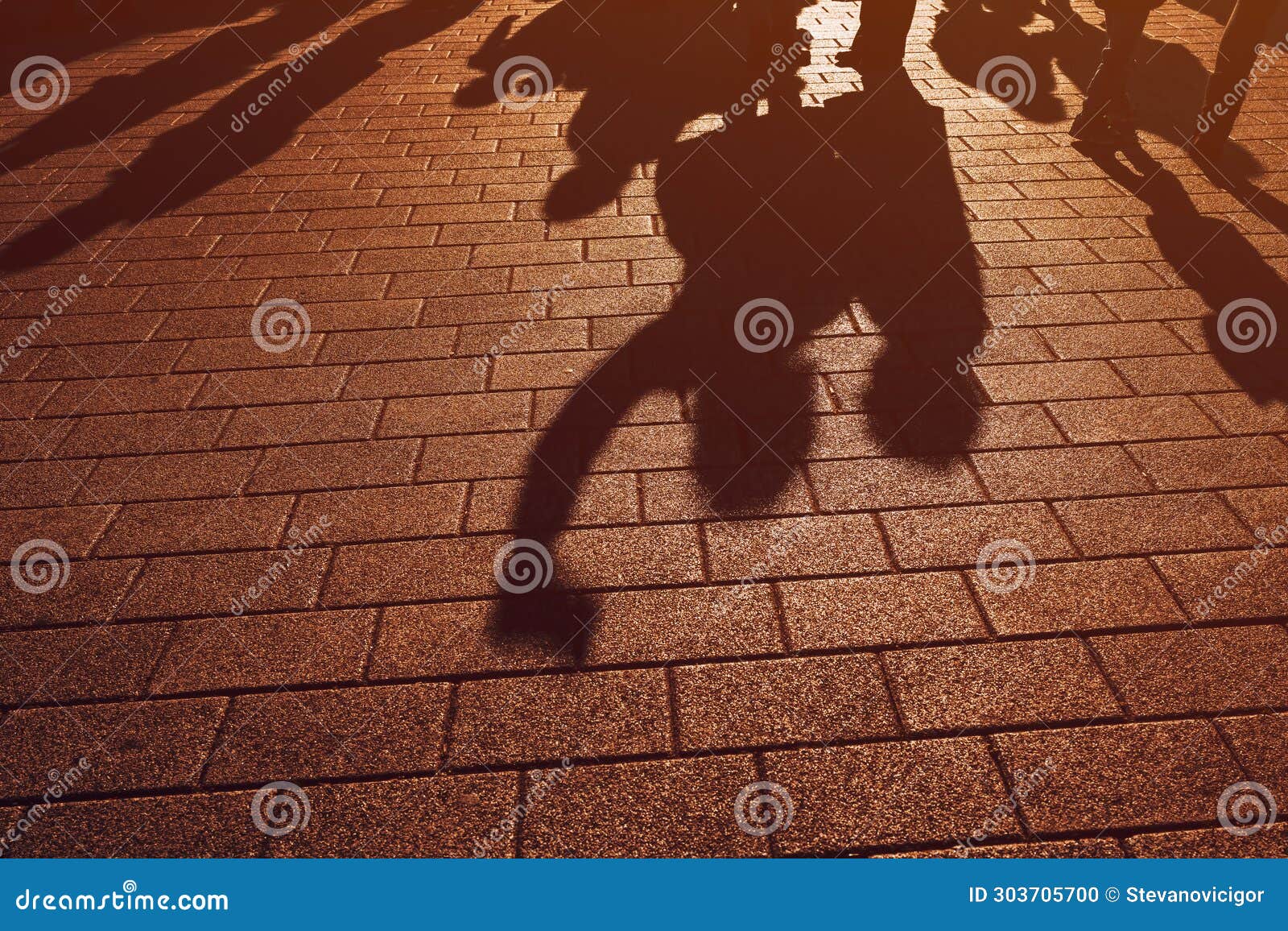 Shadow of People on Sidewalk Pavement, Two People Making Selfie Photo ...