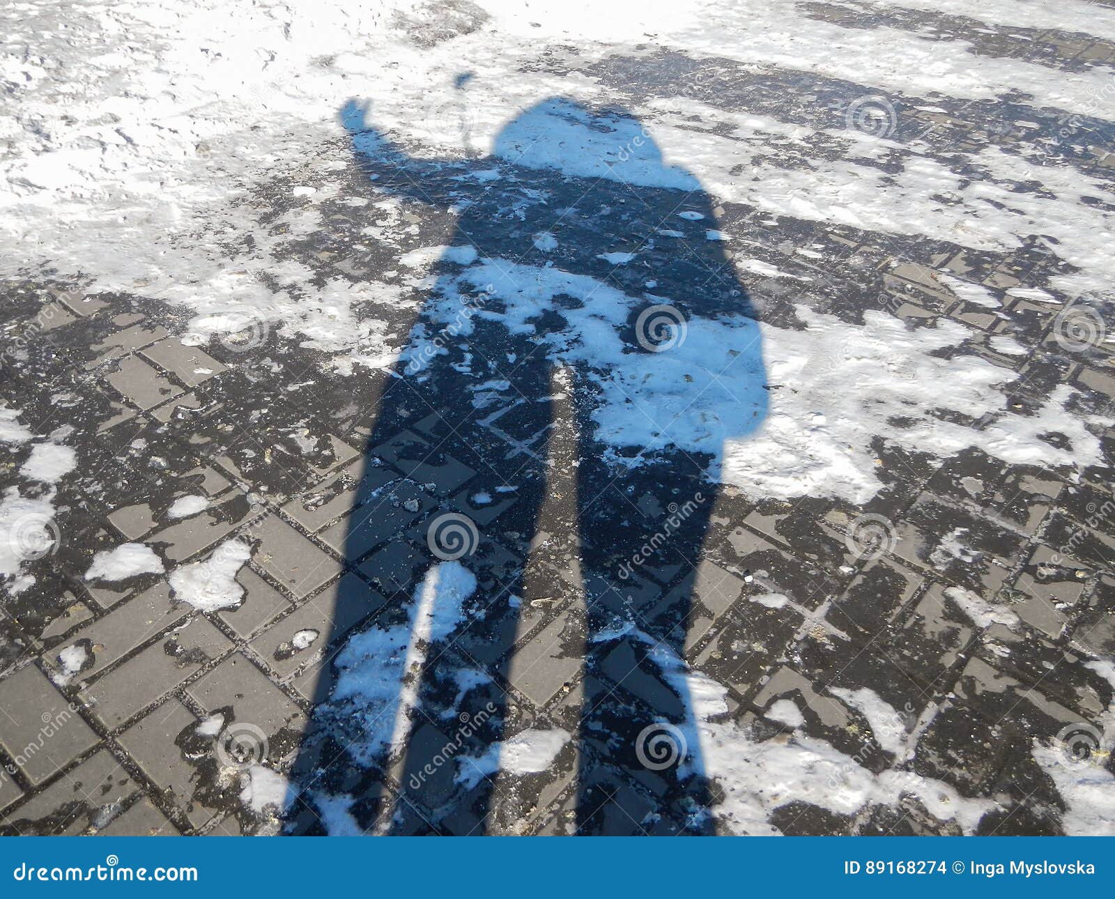 Shadow of People on the Snow Stock Photo - Image of relationship ...