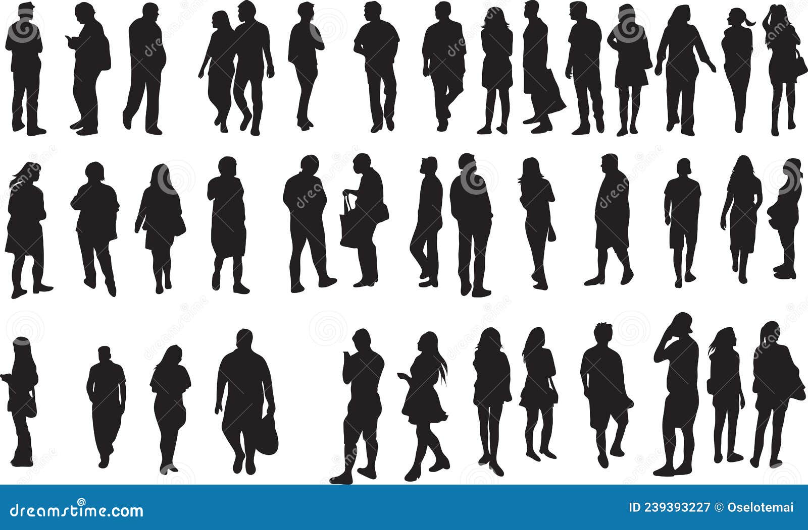 Shadow People in Various Gestures,vector Silhouettes of People Stock ...