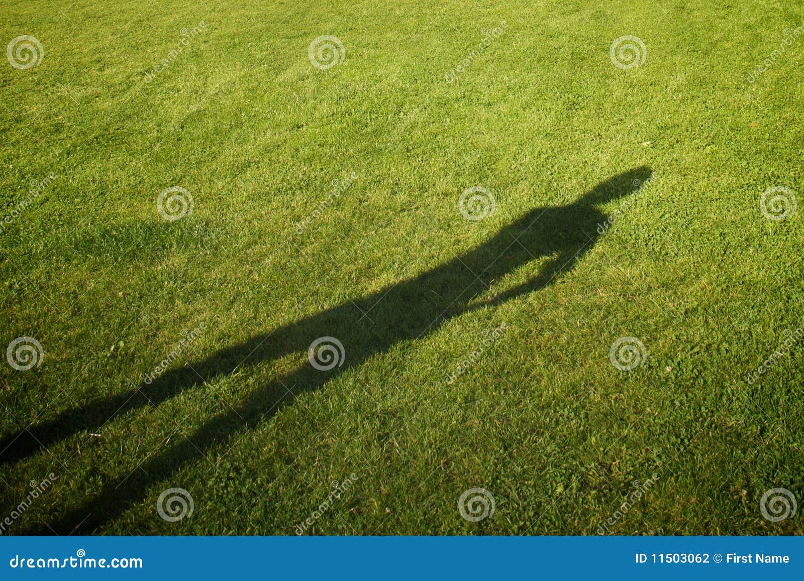 Shadow on a Perfectly-mown Meadow Stock Photo - Image of human, shadow ...