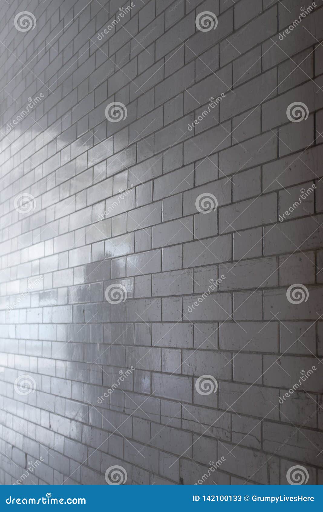 Shadow of Person Reflected in White Glazed Brick Wall Stock Image ...