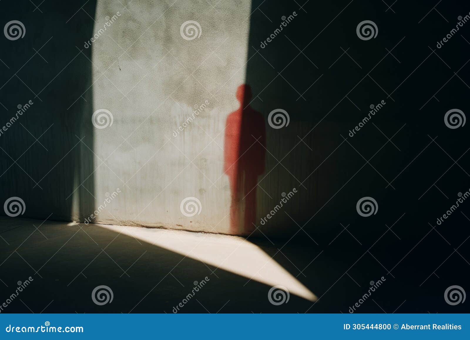 A Shadow of a Person Standing in Front of a Wall Stock Illustration ...