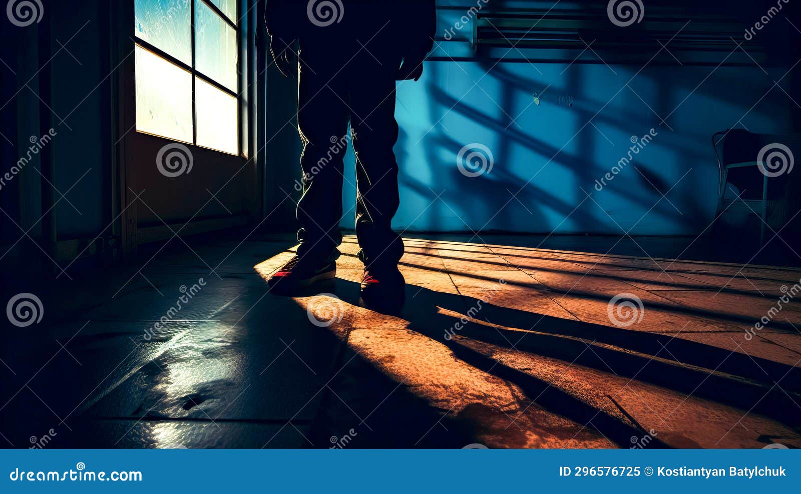 The Shadow of Person Standing in Front of Window in Dark Room ...