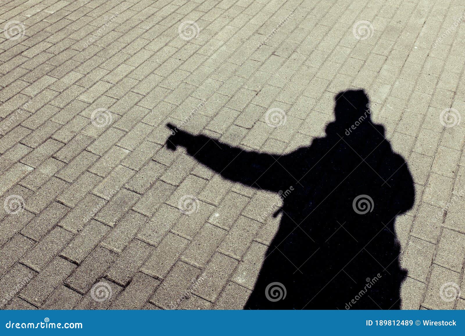 Shadow of a Person Standing on the Ground Pointing at a Particular ...