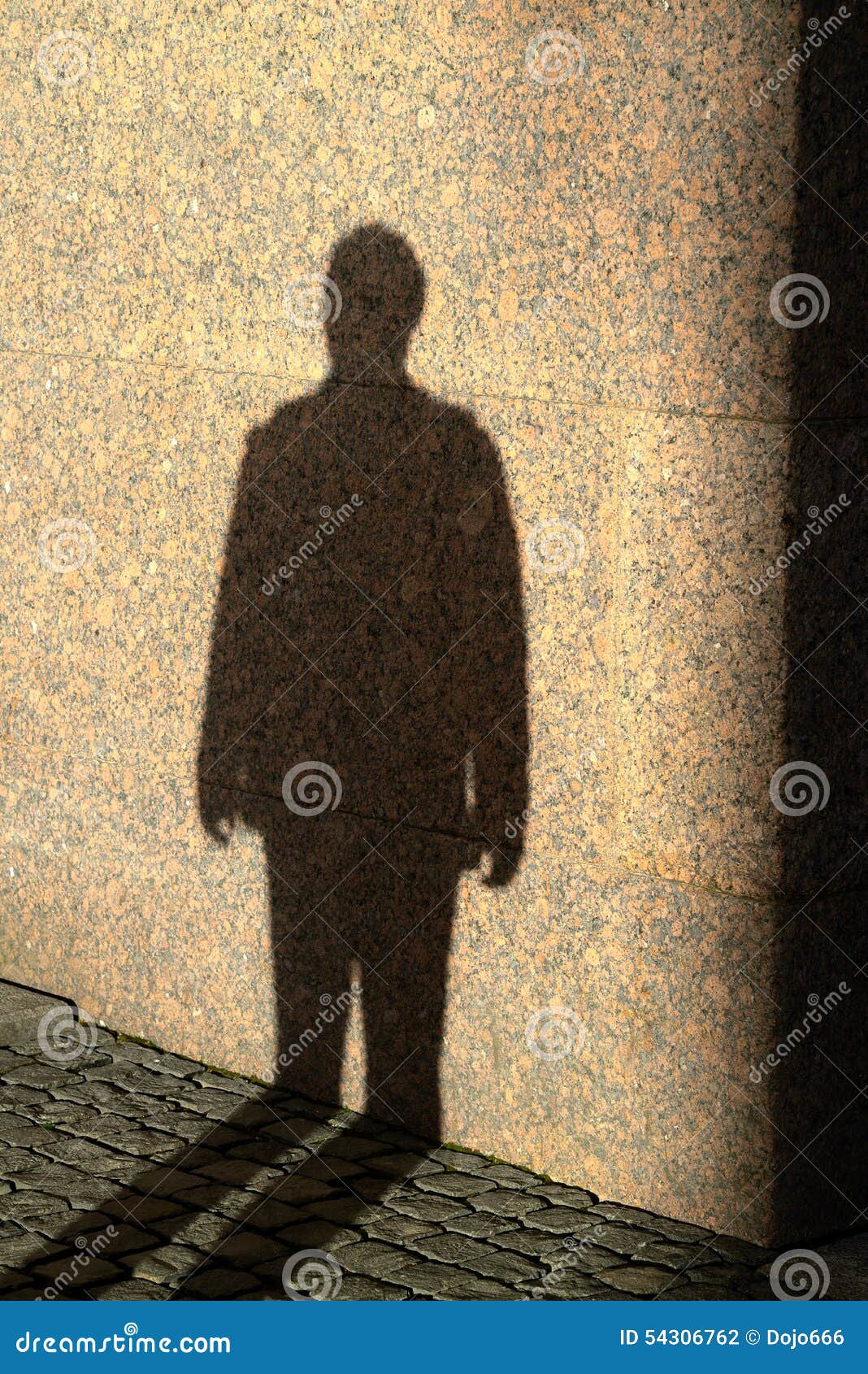 Shadow of Person on the Stone Wall at Sunset Time Stock Photo - Image ...