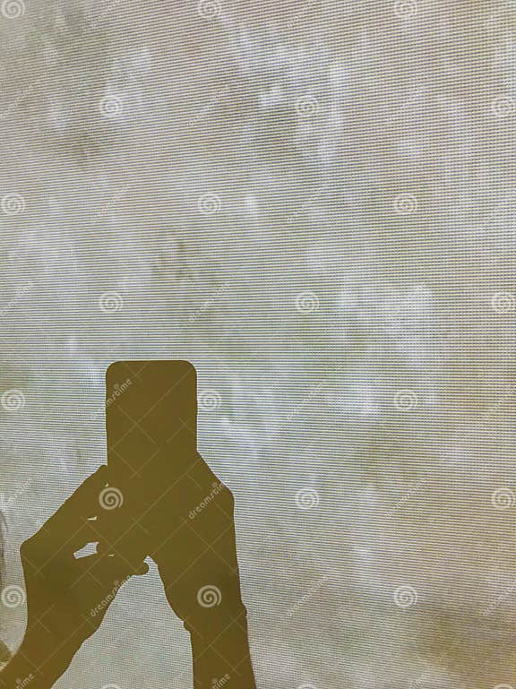 Shadow from Phone with Hand on Wall Stock Image - Image of ...