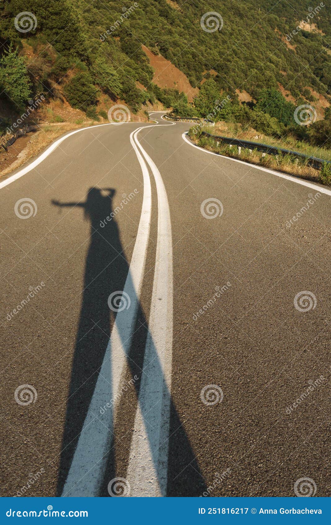 Shadow of Photographer on Road. Stock Image - Image of vacation, road ...
