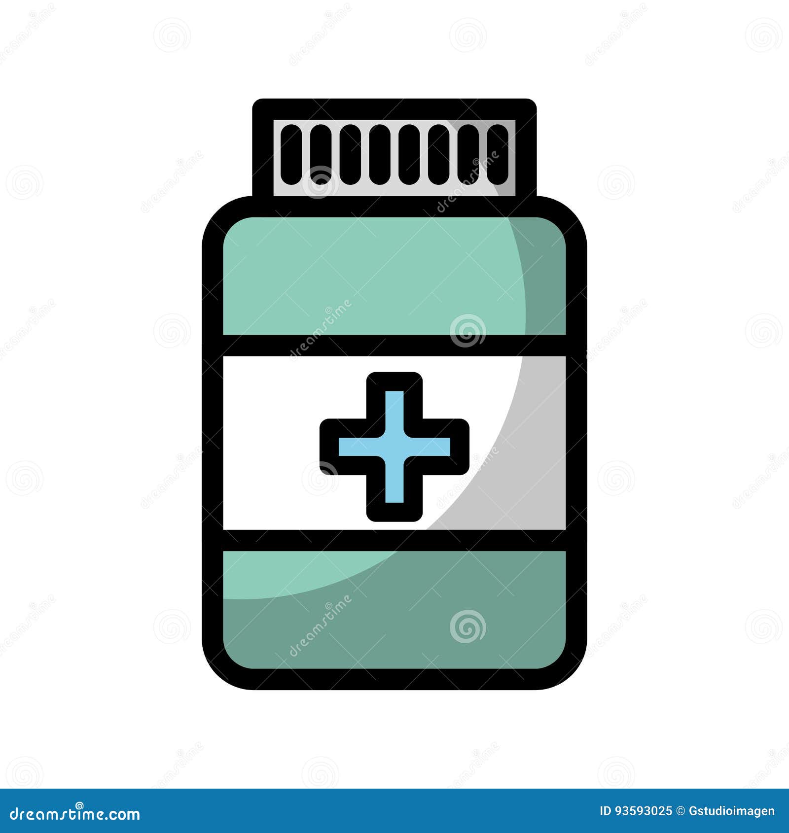 Shadow pill bottle stock vector. Illustration of object - 93593025