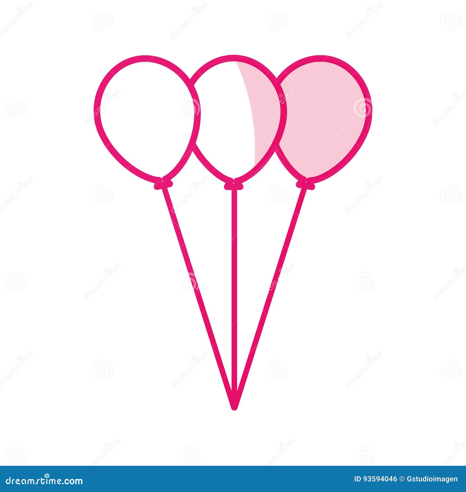 Shadow Pink Balloons Cartoon Stock Vector - Illustration of reflection ...