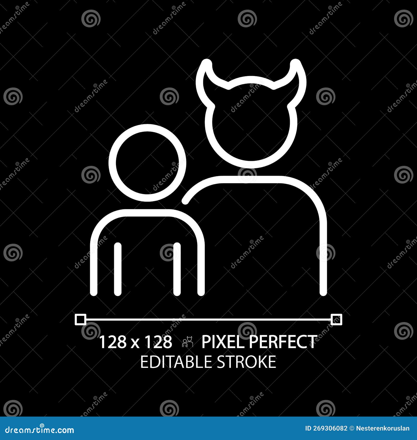 Shadow Pixel Perfect White Linear Icon for Dark Theme Stock Vector ...