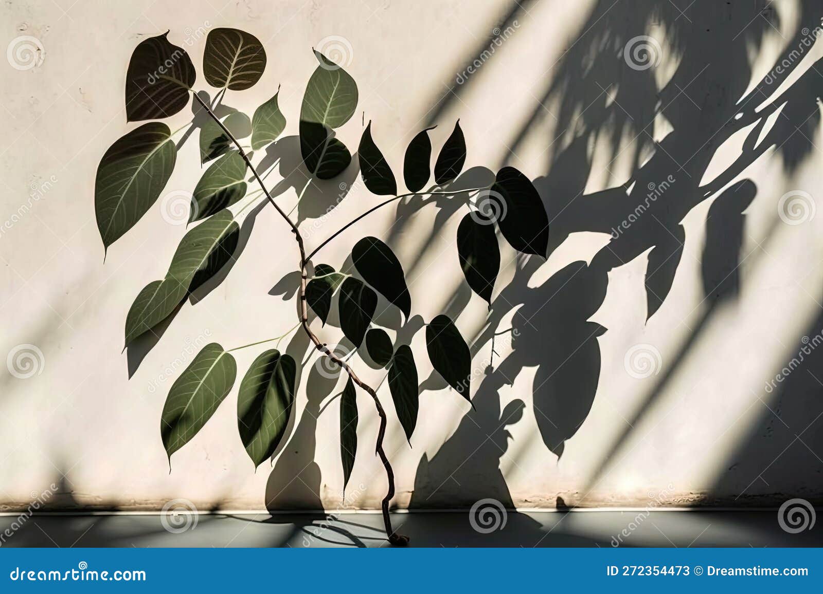 The Shadow of a Plant on the Wall of a Building Stock Illustration ...