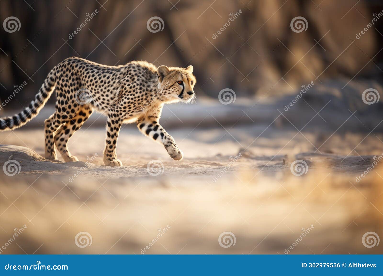 Shadow Play of Cheetah Chasing at Noon Stock Illustration ...