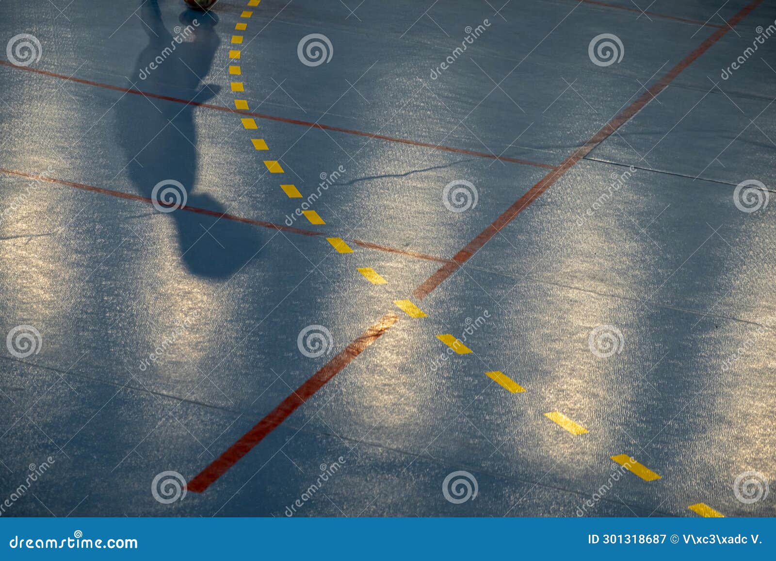Shadow of a Player on the Surface of a Futsal Field Stock Image - Image ...