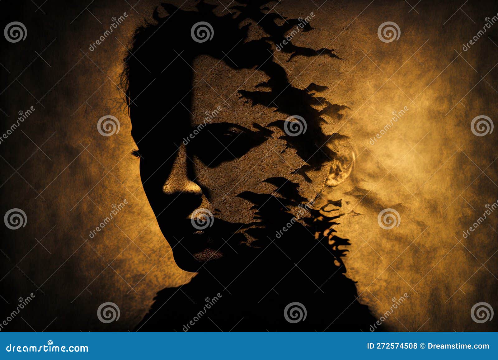 Shadow Portrait Backdrop Fine Art Texture Stock Illustration ...
