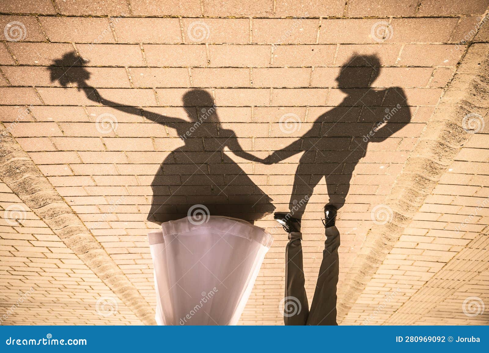 Shadow of Posing Wedding Couple on Ground Stock Photo - Image of dating ...