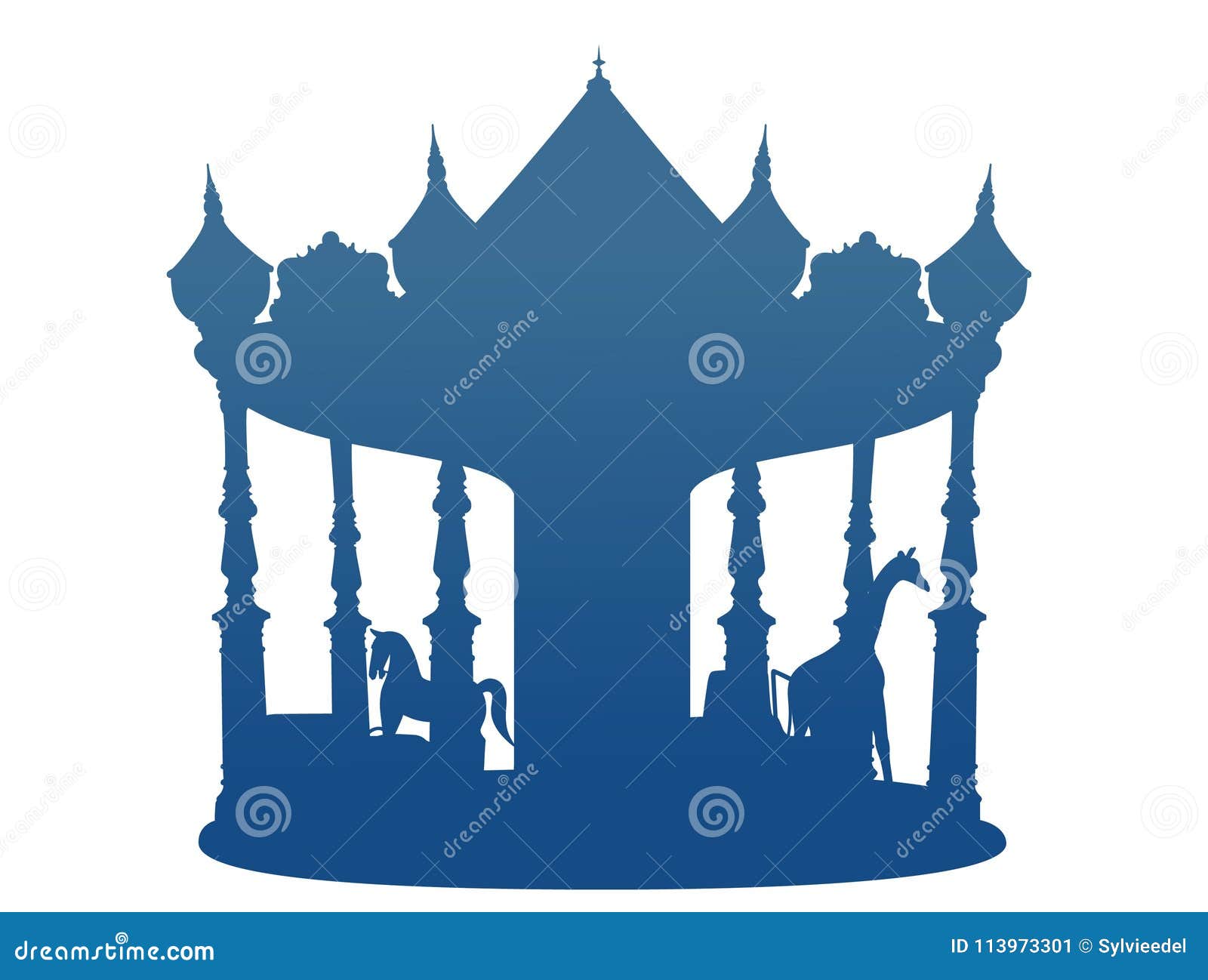 Shadow pretty carousel stock vector. Illustration of blue - 113973301