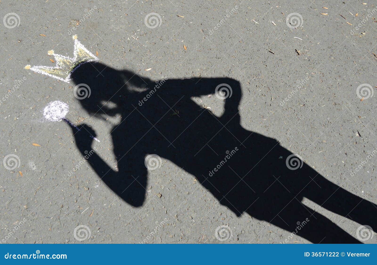 Shadow Princess on Asphalt. Stock Photo - Image of crown, lovely: 36571222