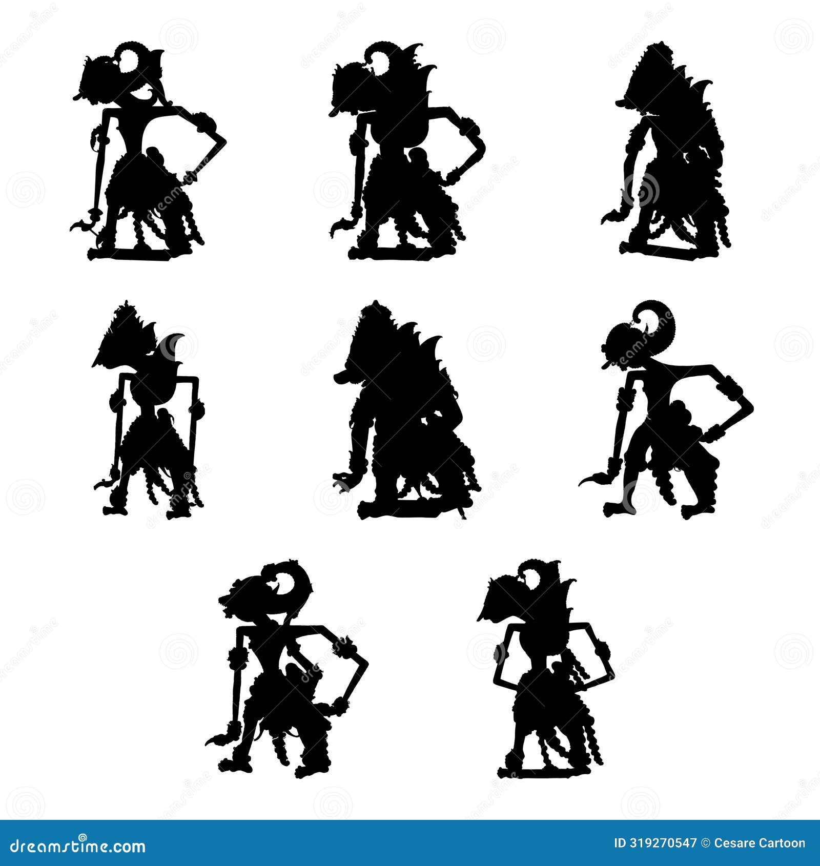 Shadow Puppet Silhouette Set Stock Vector - Illustration of simple ...