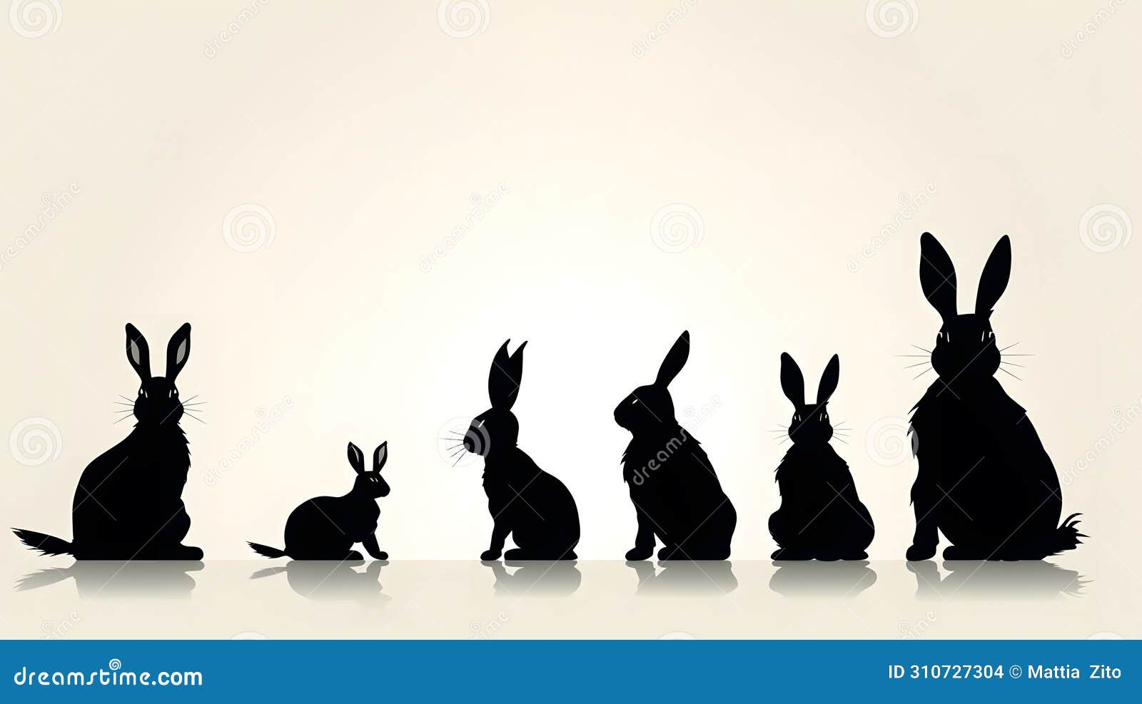 The Shadow of the Rabbit Family Stock Photo - Image of symbol ...