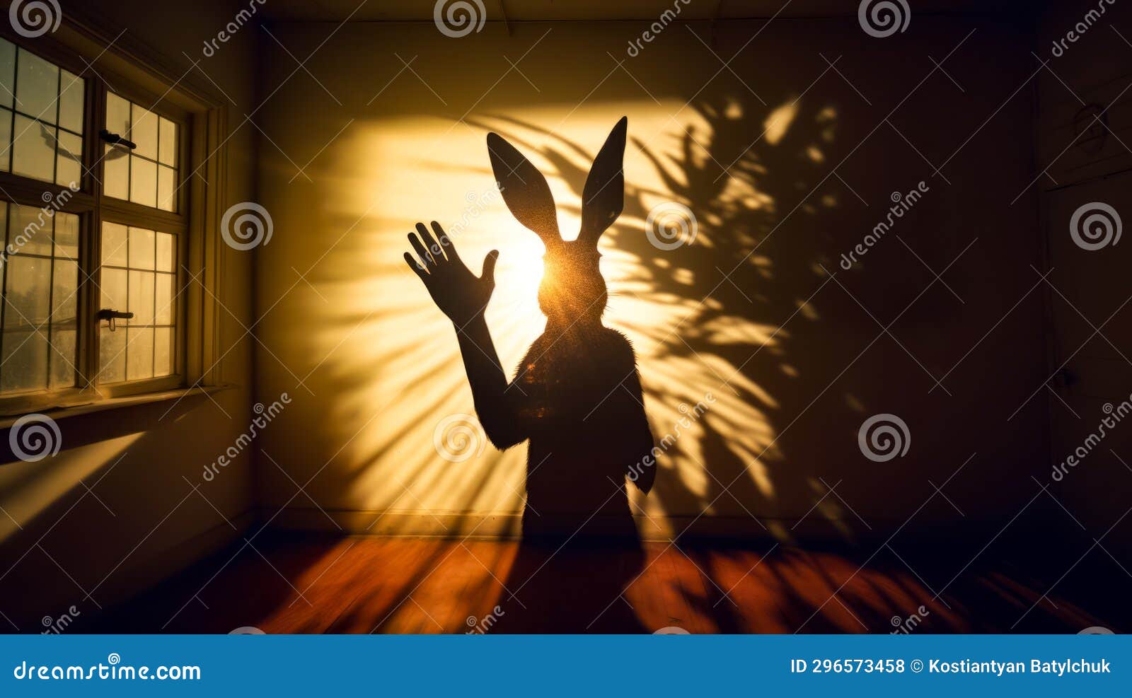 Shadow of Rabbit Standing in Front of Wall with the Sun Behind it ...