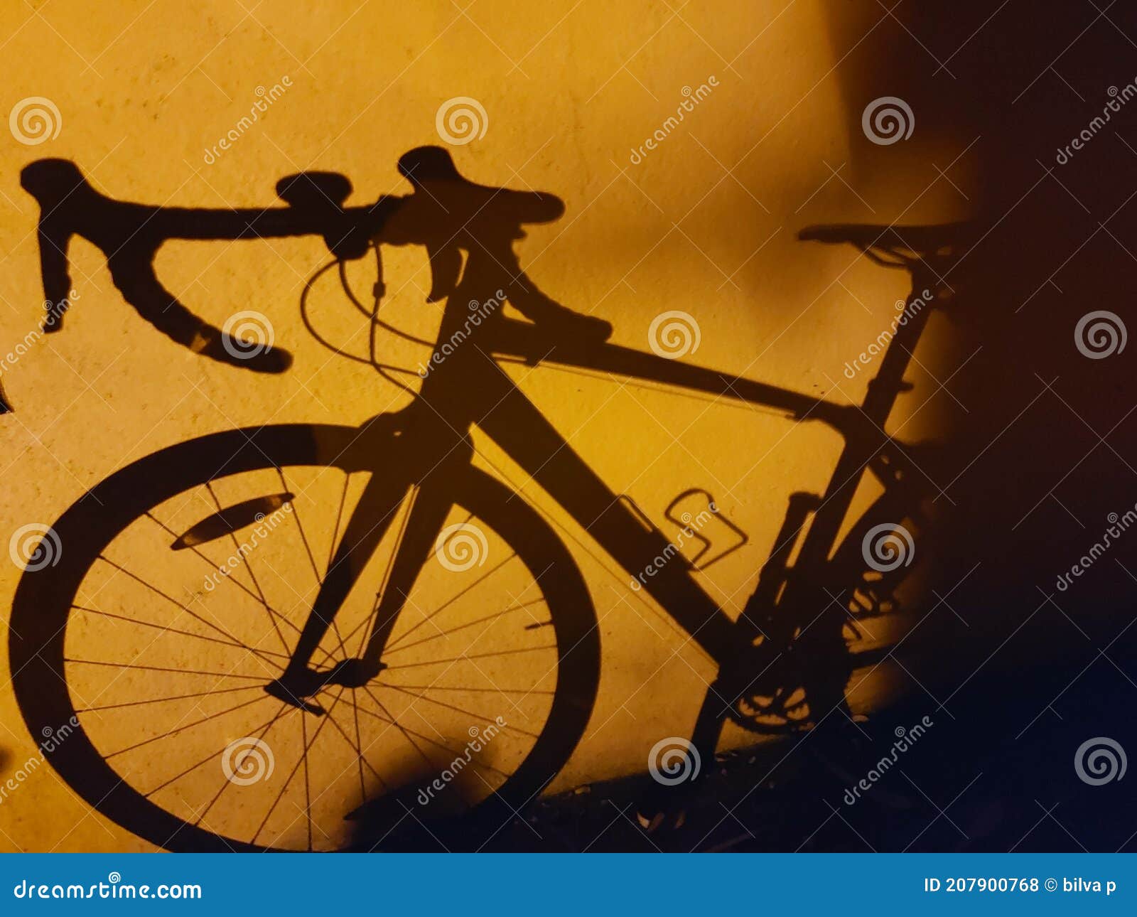 Shadow of a road bike stock photo. Image of yellow, black - 207900768