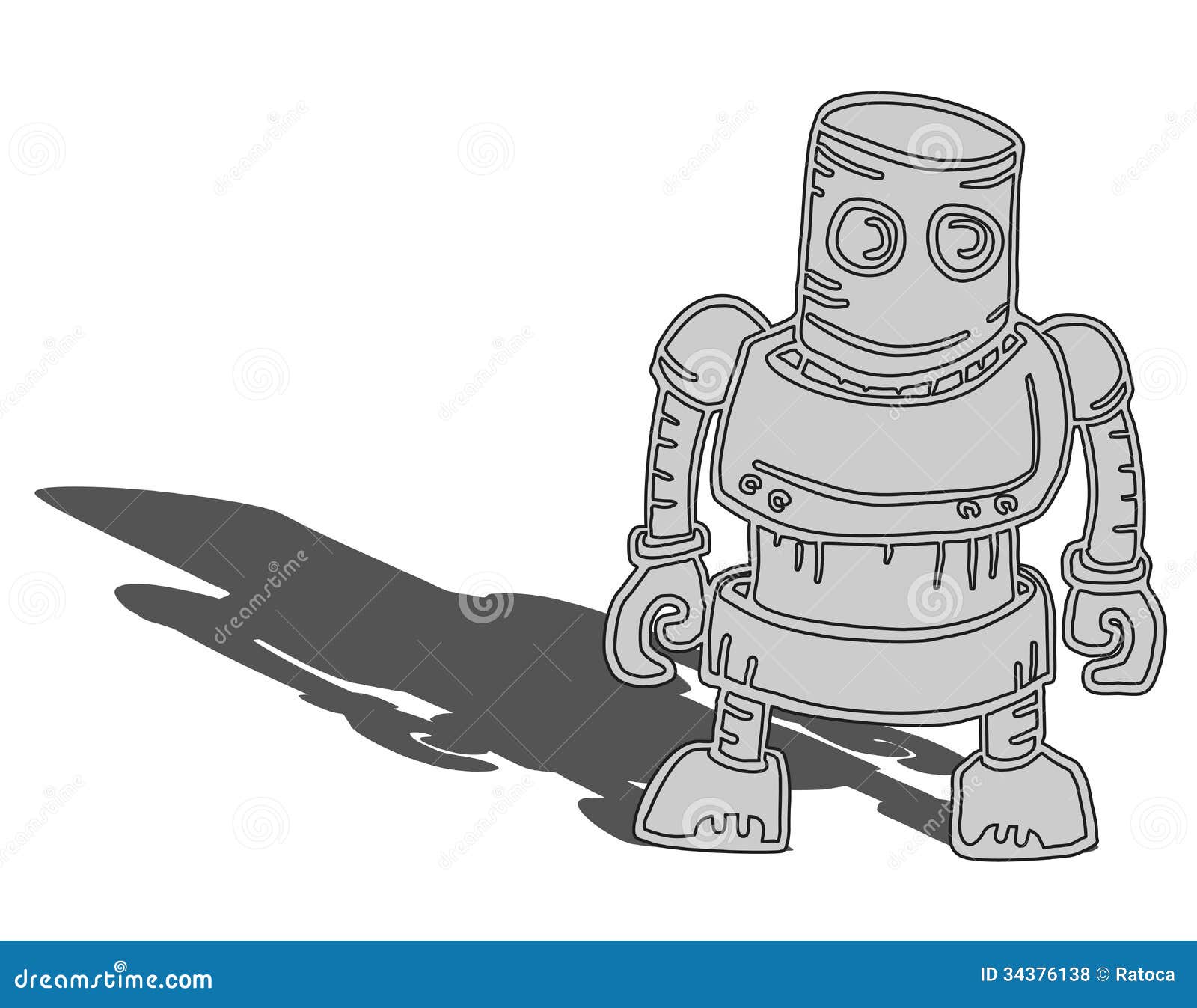 Shadow robot stock vector. Illustration of progress, gray - 34376138