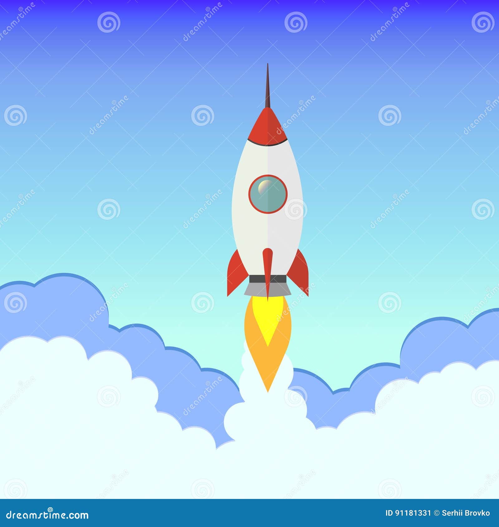 Shadow of the rocket stock vector. Illustration of flight - 91181331