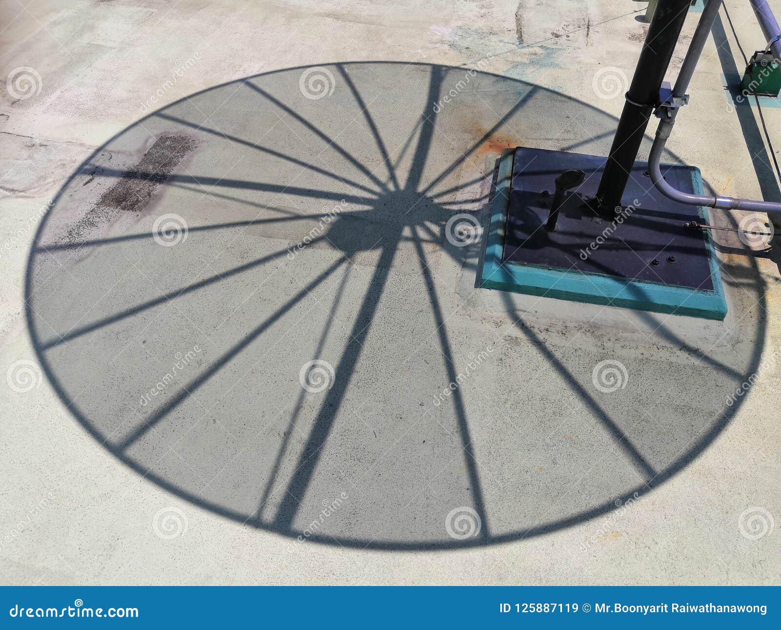 Shadow of a Satellite on the Floor with a Processing Filter. Stock ...