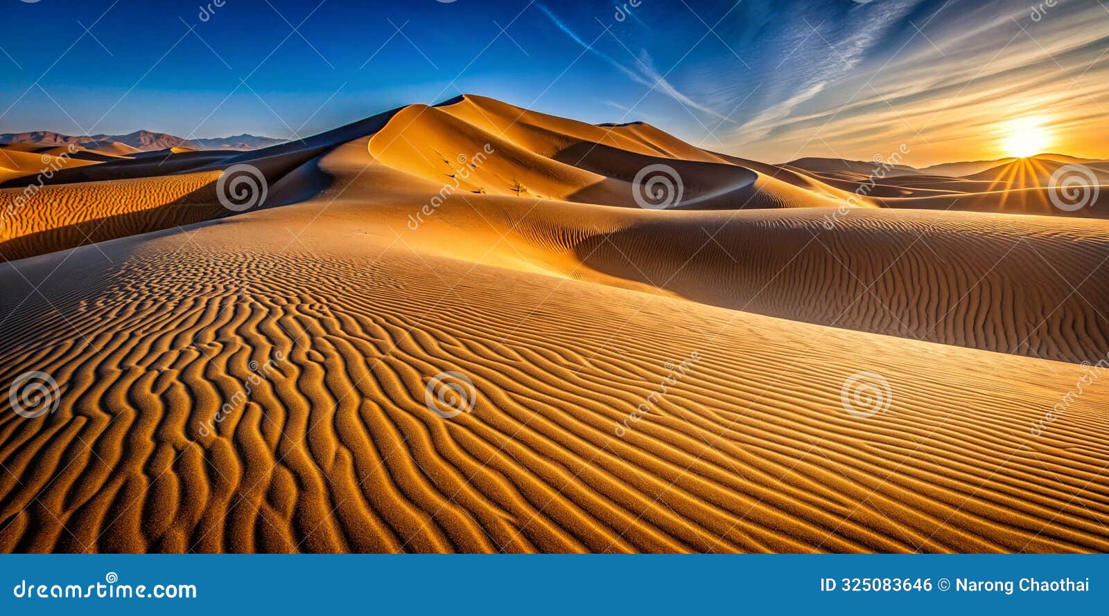 Shadow of a Scenic Desert Where Dunes Form Geometric Patterns and ...