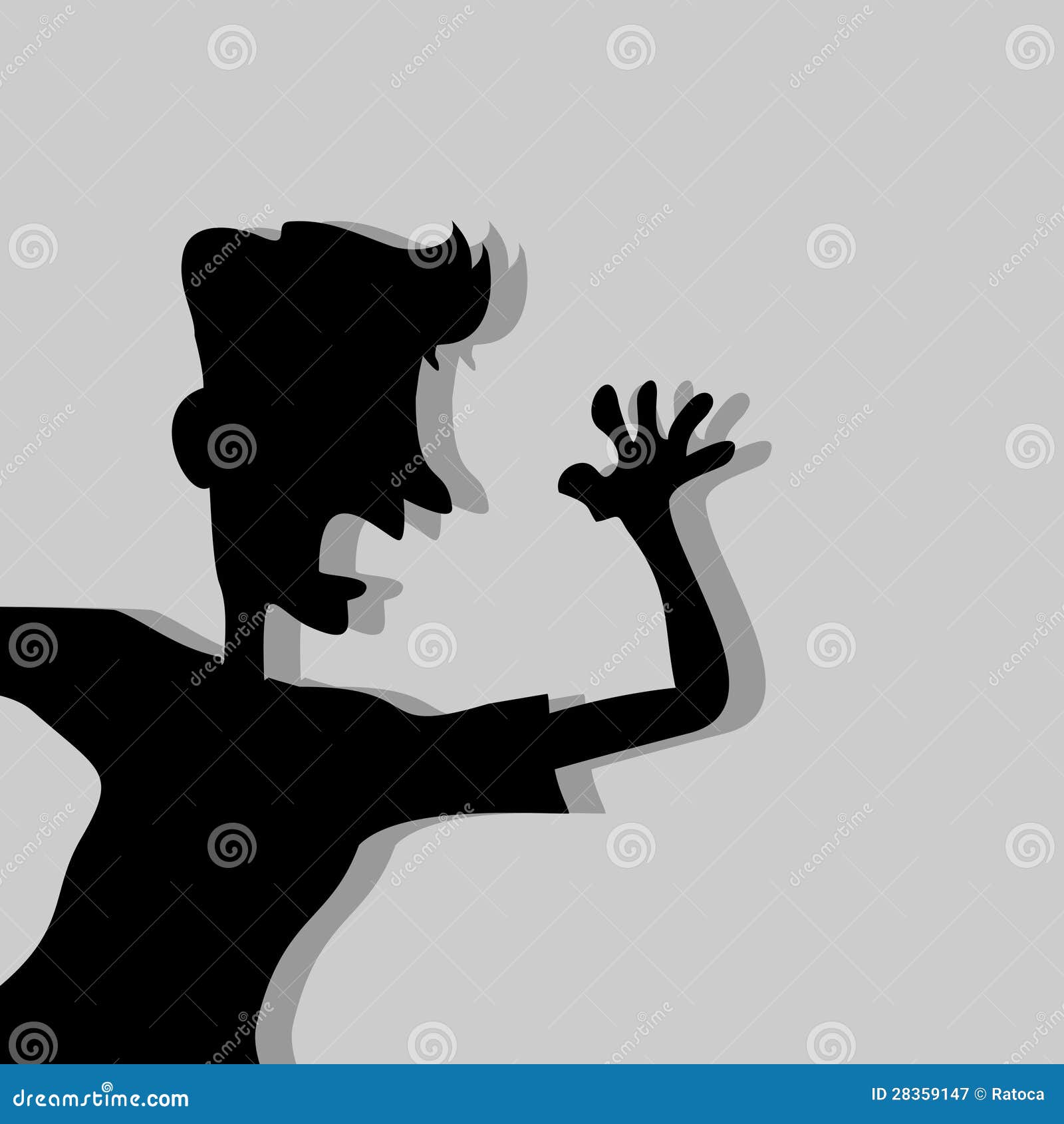 Shadow scream stock vector. Illustration of sticker, silhouette - 28359147