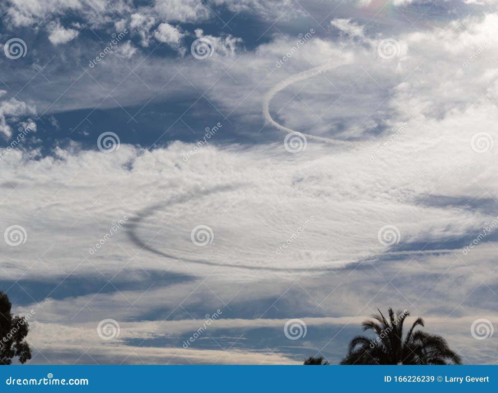 Jet Contrail and Shadow of the Contrail Stock Image - Image of ...