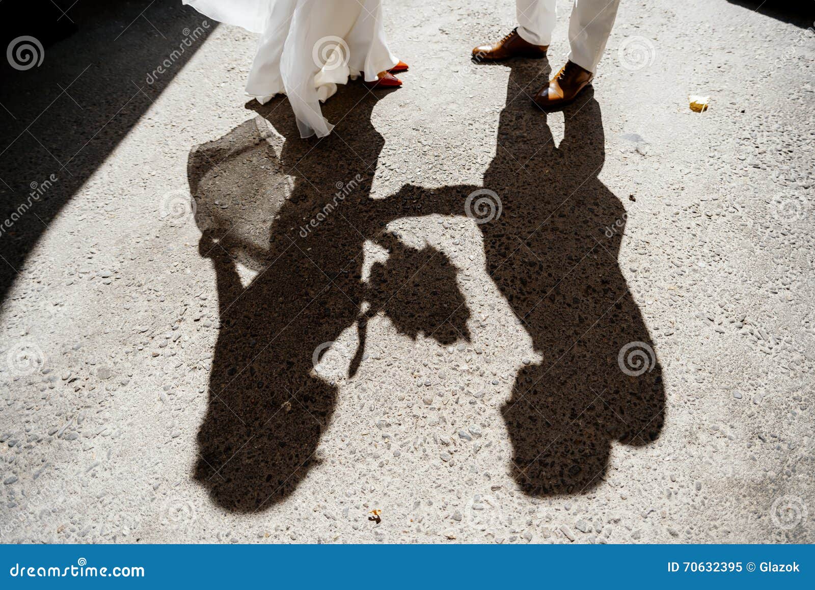Shadow Silhouette of Bride and Groom Stock Image - Image of happy ...