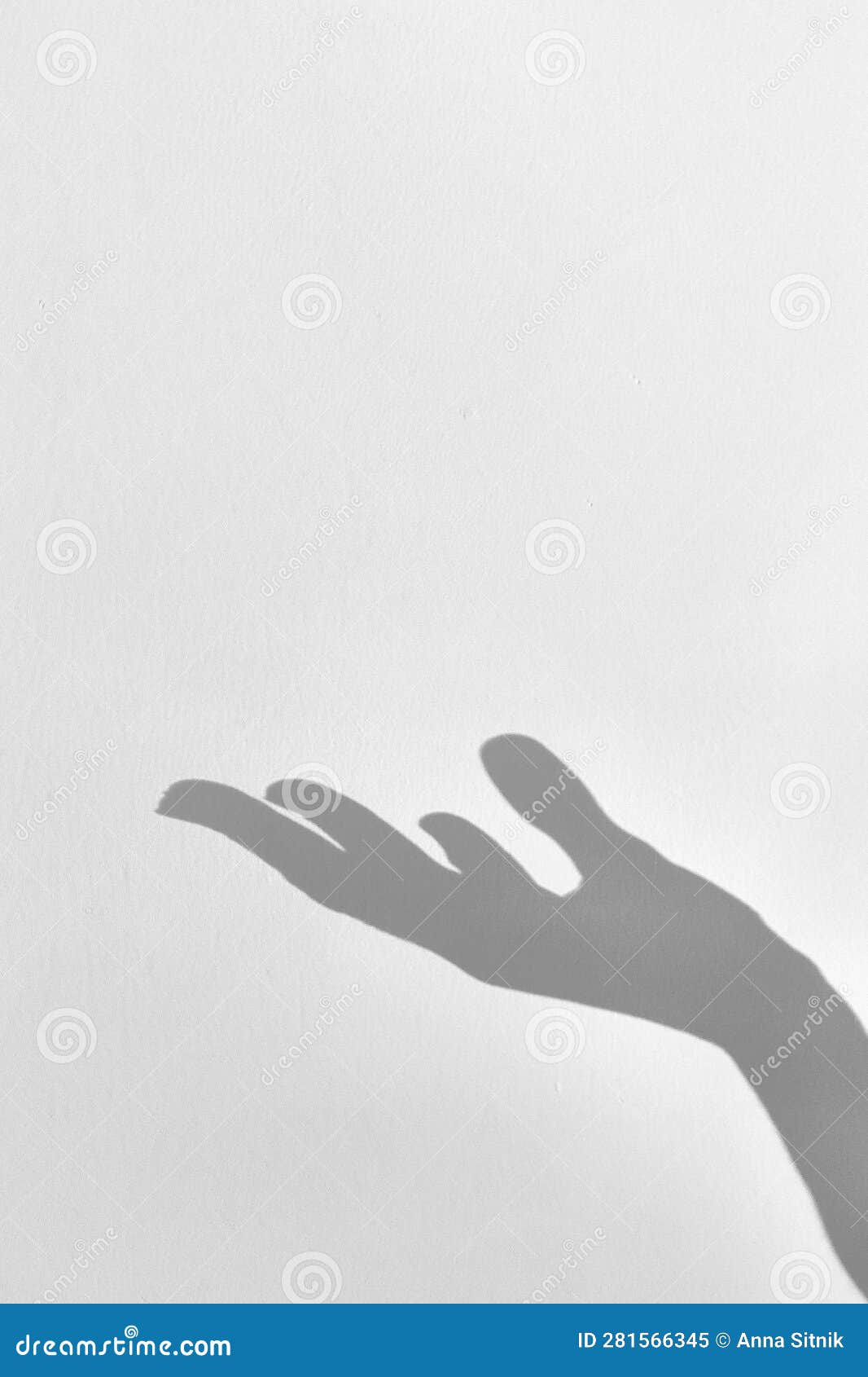 Shadow Silhouette of Hand Palm Up Over, Holding Imaginary Object, Copy ...