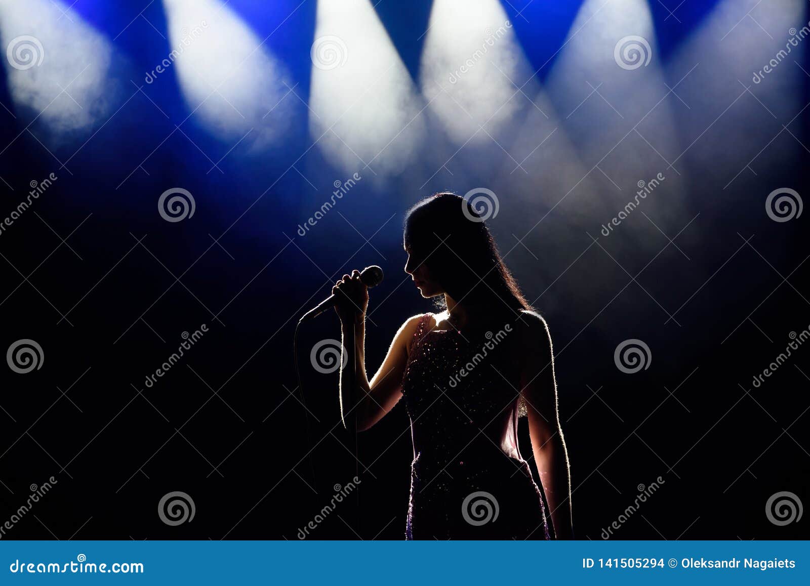 Shadow of Singer in Light on the Stage Stock Photo - Image of event ...