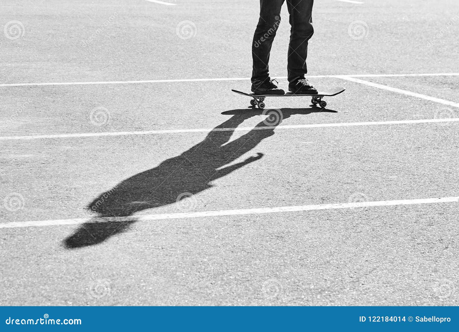 Shadow of a Skateboarder on Asphalt Stock Photo - Image of energy ...