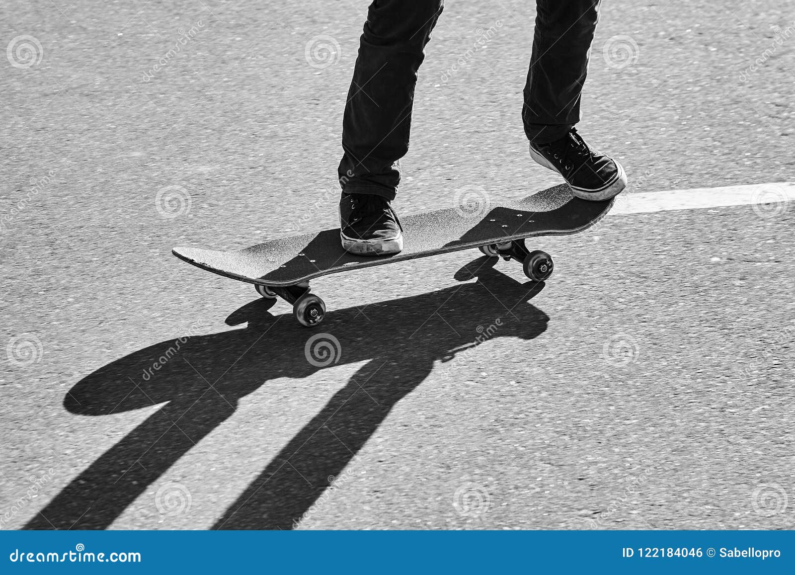 Shadow of a Skateboarder on Asphalt Stock Photo - Image of ride ...