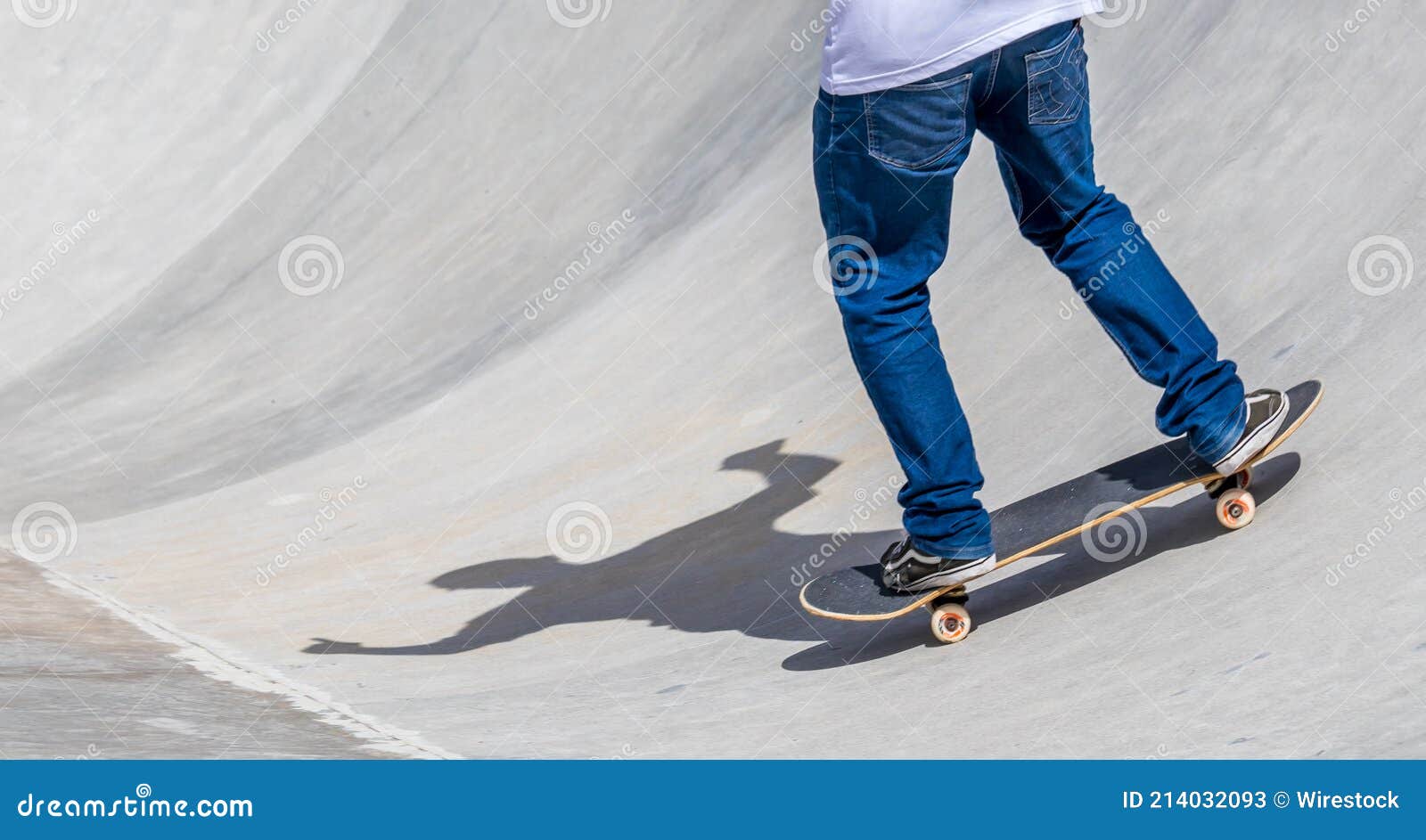Shadow of a Skateboarder on the Ground at the Skatepark Stock Image ...