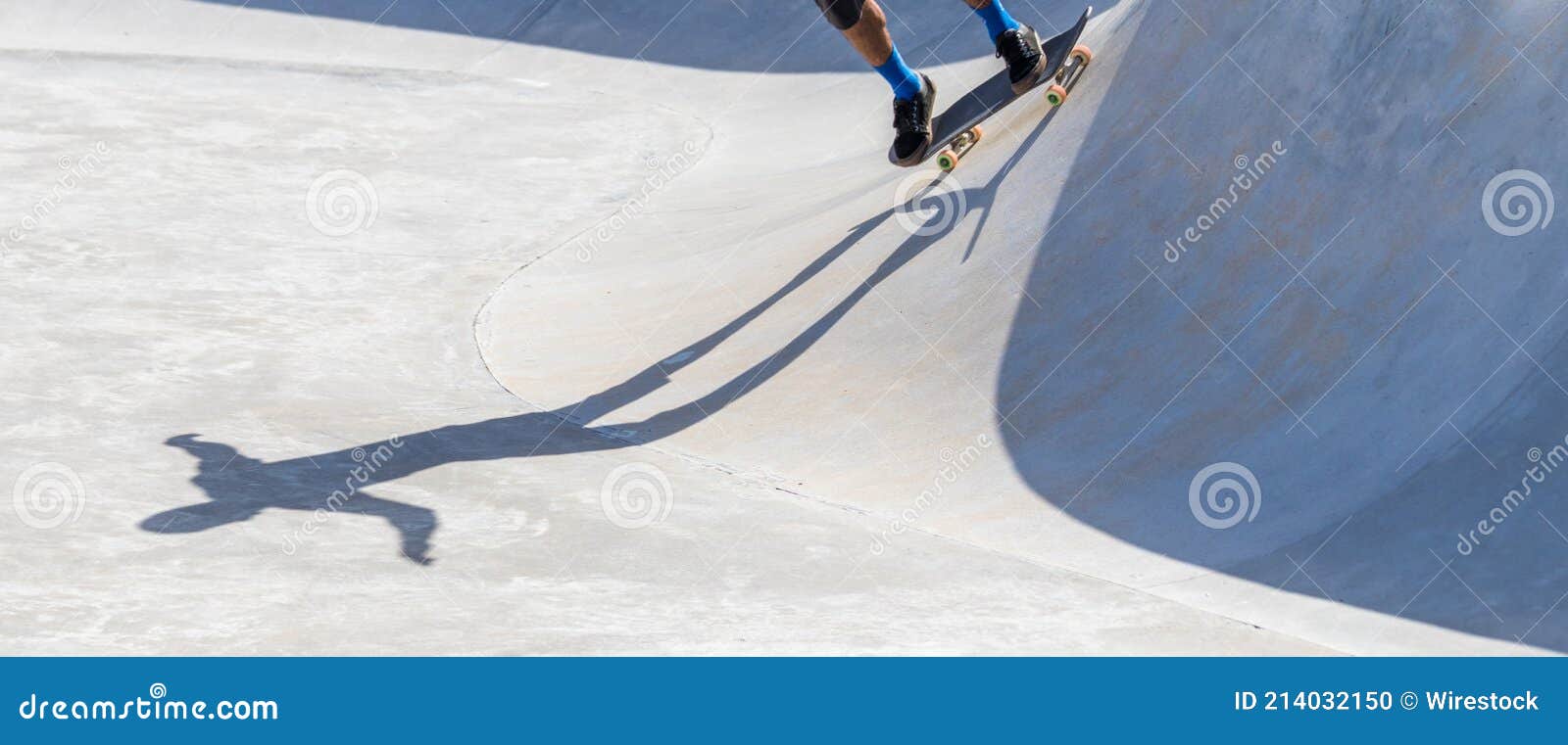 Shadow of a Skateboarder on the Ground at the Skatepark Stock Photo ...