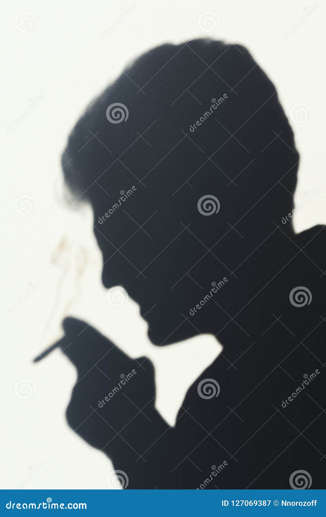 Shadow of Smoking Man, Young Man Smoking a Cigarette, Concept Abstract ...